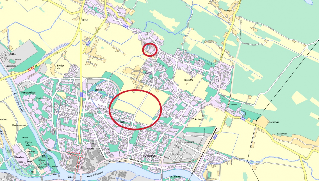 Pohjois-Poriin asumista ja tontti monitoimitalolle - Porin kaupunki